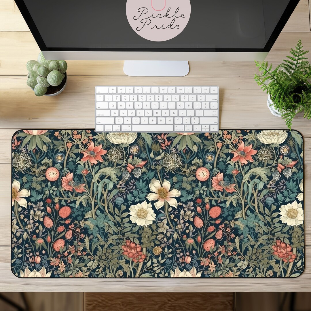 Dark Cottagecore Desk Mat, Cottagecore Floral Desk Mat, Desk Mat ...