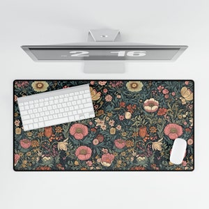 Dark Cottagecore Desk Mat, Cottagecore Floral Desk Mat, Desk Mat ...