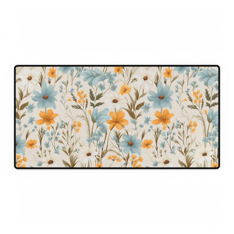 Cottagecore Desk Mat, Cute Desk Mat, Pastel Floral Cottagecore Desk Mat ...