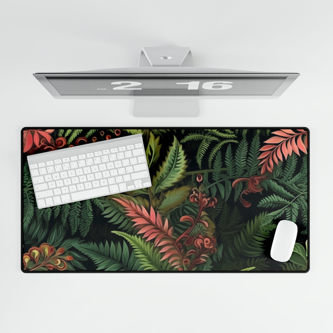 Green Desk Mat, Fern Desk Mat, Cute Desk Mat, Desk Mat Aesthetic, Desk ...