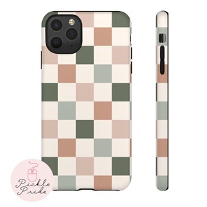 Checkered Phone Case, Boho Checkered Phone Case in Earth Tones, Boho ...