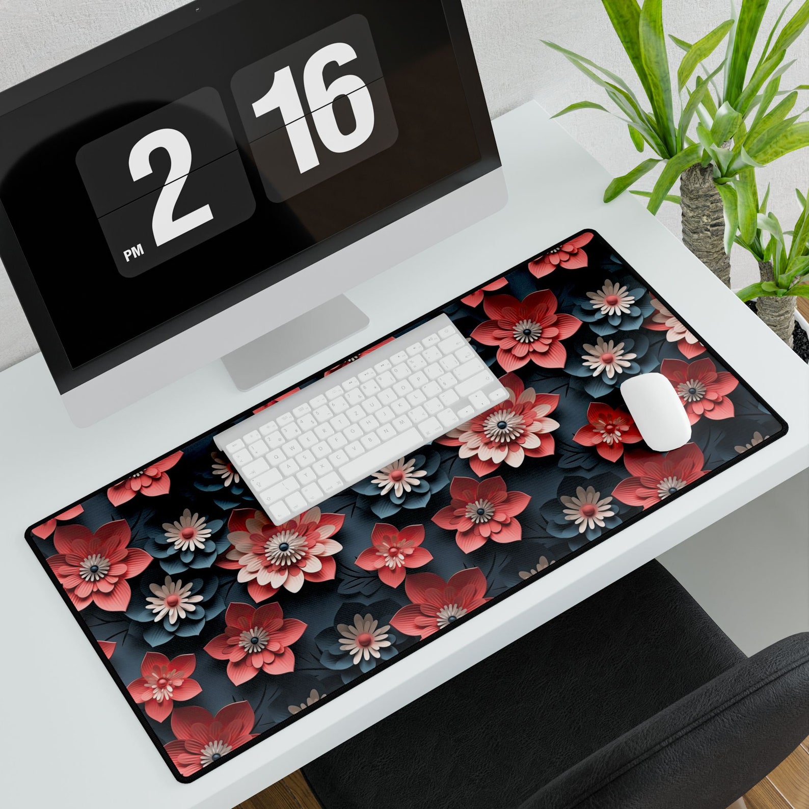 Cute Desk Mat, 3D Floral Desk Mat, 3-dimensional Flower Desk Mat, Paper ...