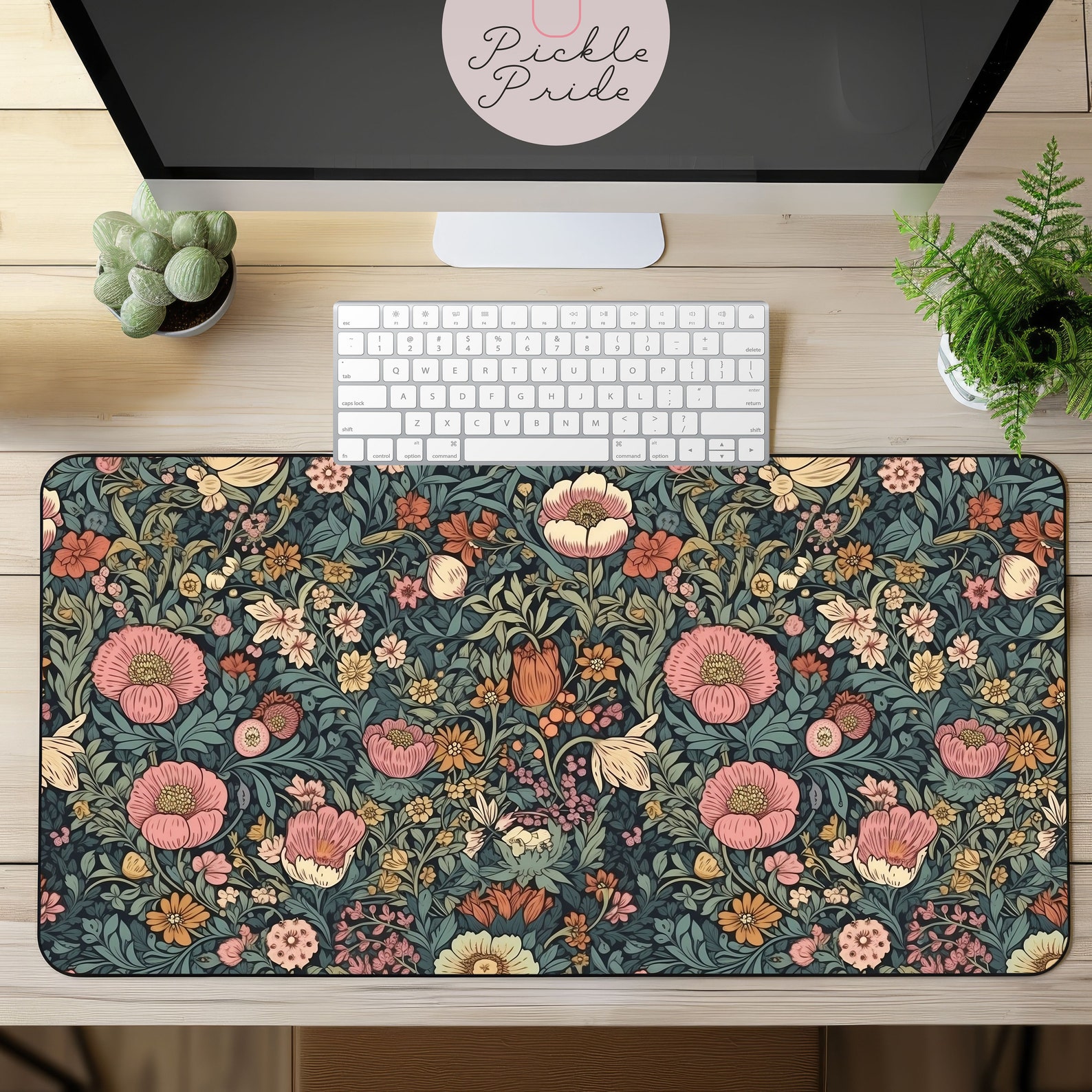 Dark Cottagecore Desk Mat, Cottagecore Floral Desk Mat, Desk Mat ...