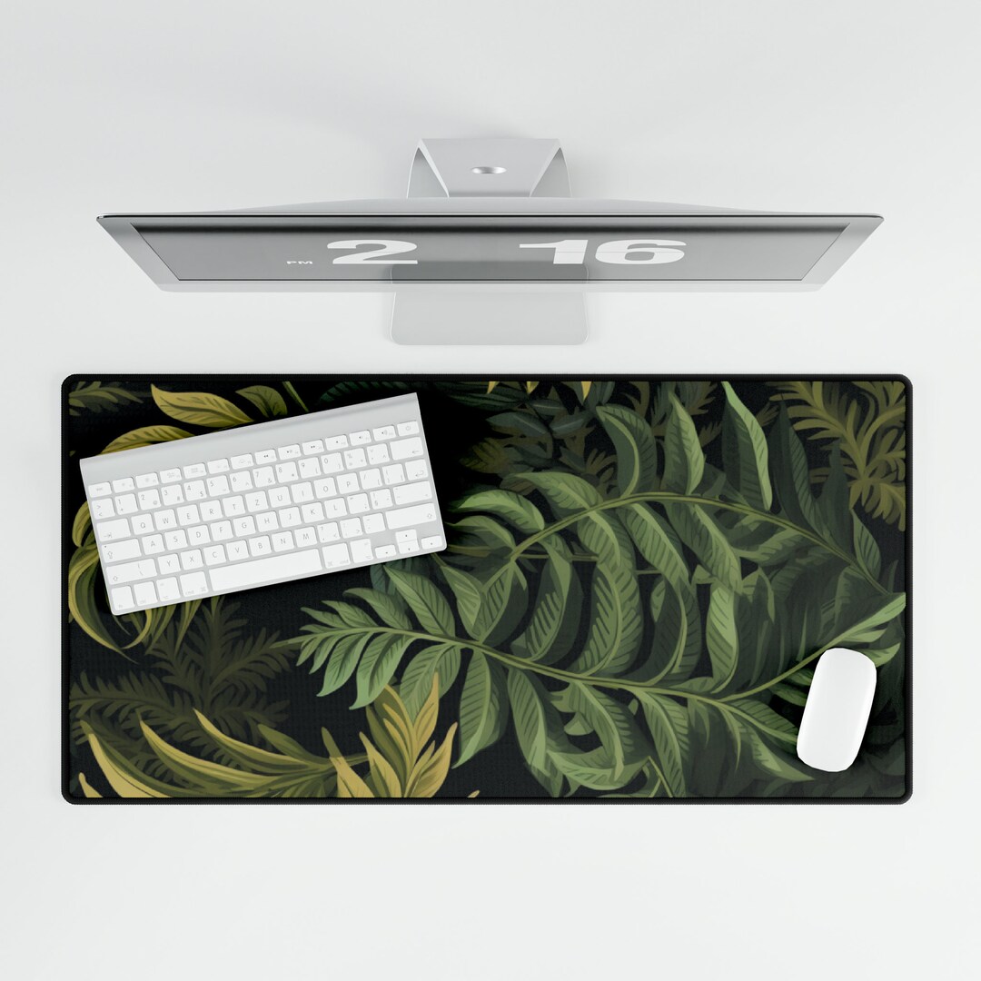 Green Desk Mat, Fern Desk Mat, Cute Desk Mat, Desk Mat Aesthetic, Desk ...