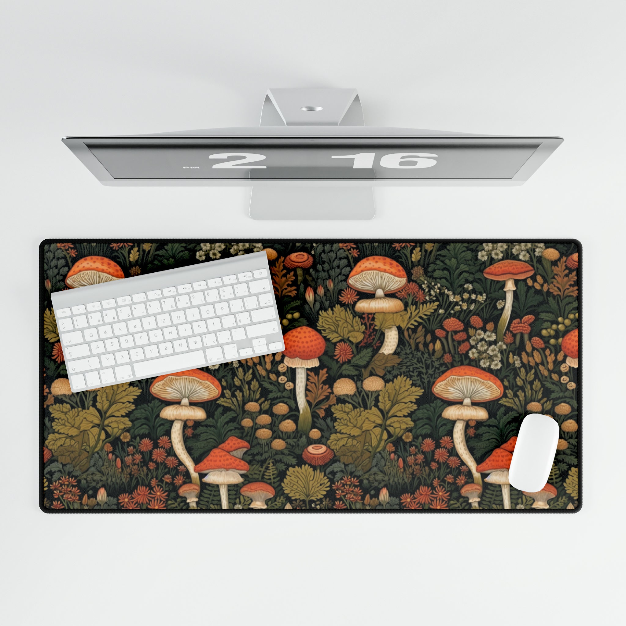 Mushroom Desk Mat, Cute Desk Mat, Cottagecore Mushroom Desk Mat, Desk ...