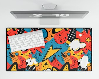 Anime Desk Mat, Comic Pop Desk Mat, Cute Desk Mat, Desk Mat Aesthetic ...