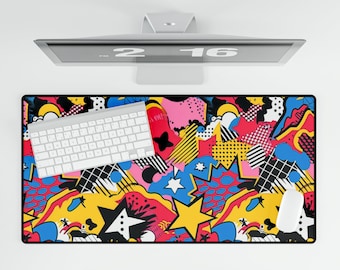 Anime Desk Mat, Comic Pop Desk Mat, Cute Desk Mat, Desk Mat Aesthetic ...