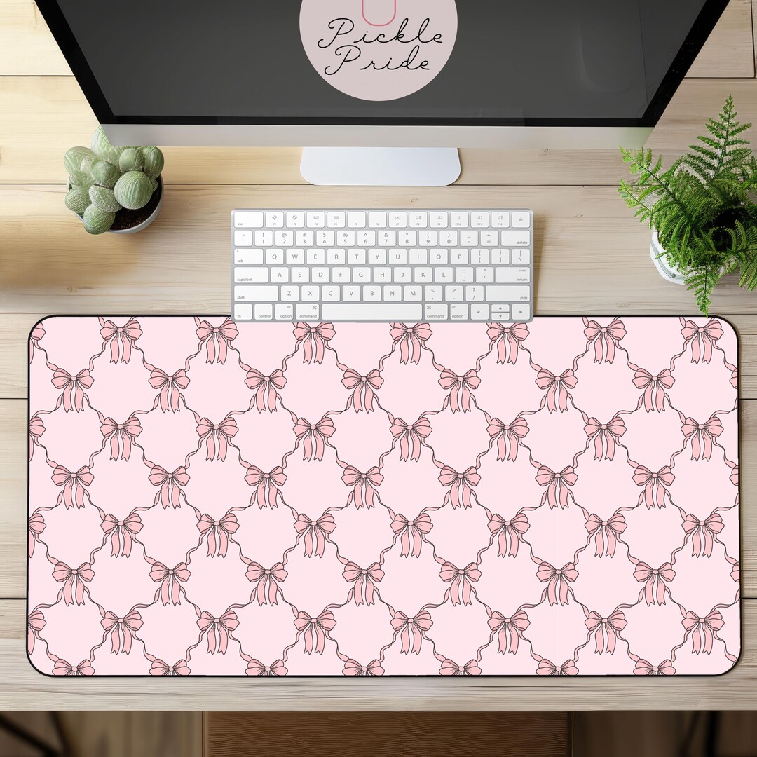 Cute Desk Mat, Coquette Desk Mat, Coquette Bow Desk Mat, Coquette Pink ...