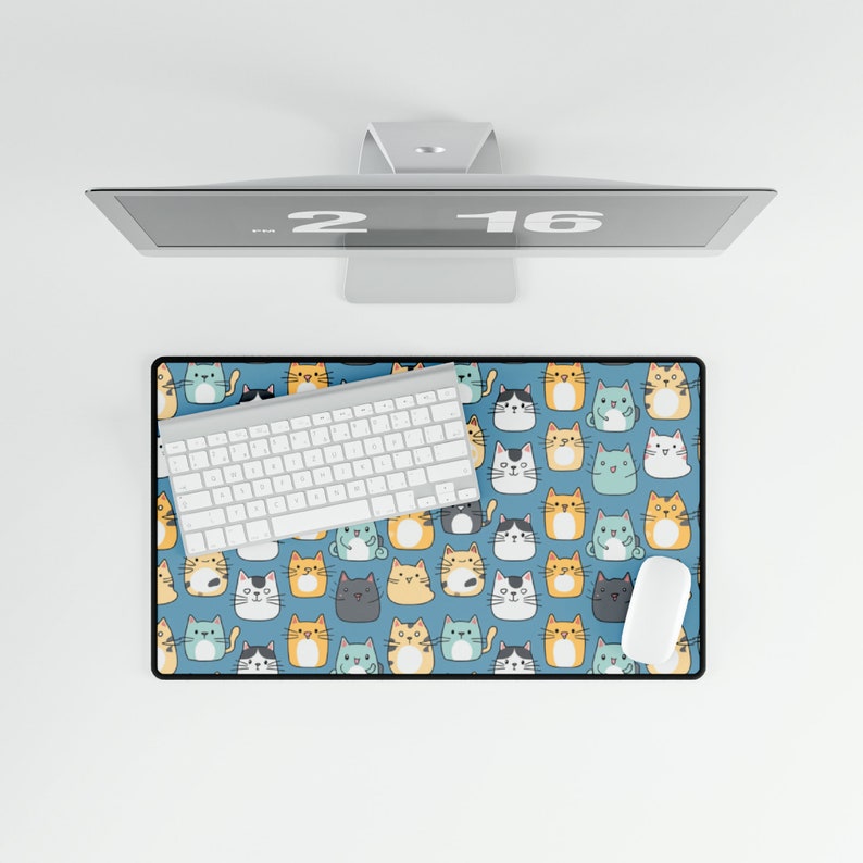 Kawaii Cat Desk Mat, Cute Desk Mat, Desk Mat Kawaii, Desk Mat Aesthetic ...