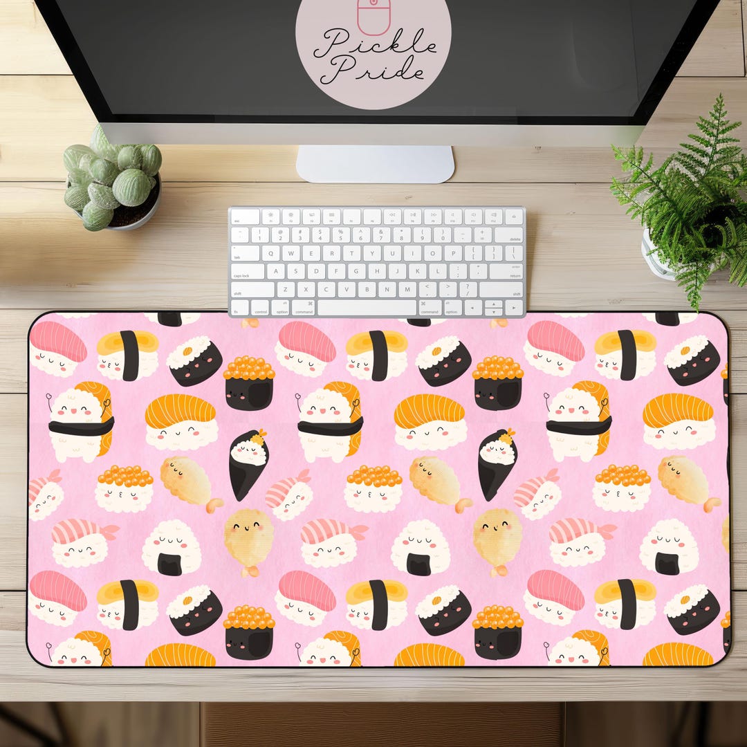 Large Japanese Kawaii Desk Mat, Japanese Desk Mat, Kawaii Sushi Desk ...
