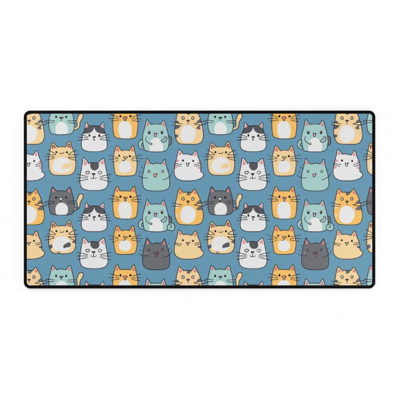 Kawaii Cat Desk Mat, Cute Desk Mat, Desk Mat Kawaii, Desk Mat Aesthetic ...