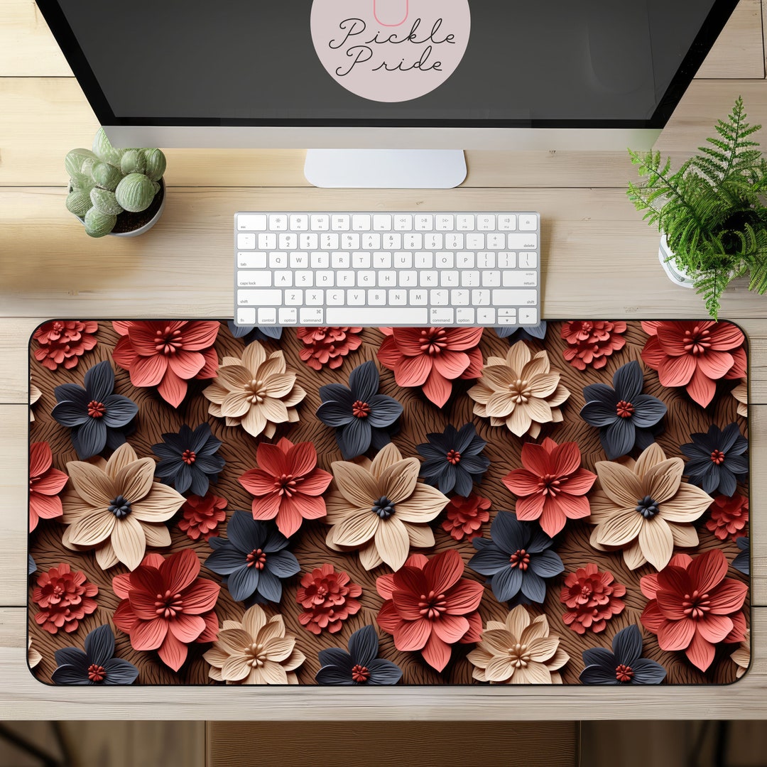 Cute Desk Mat, 3D Floral Desk Mat, 3-dimensional Flower Desk Mat ...