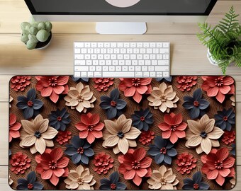 Cute Desk Mat, 3D Floral Desk Mat, 3-dimensional Flower Desk Mat, Paper ...