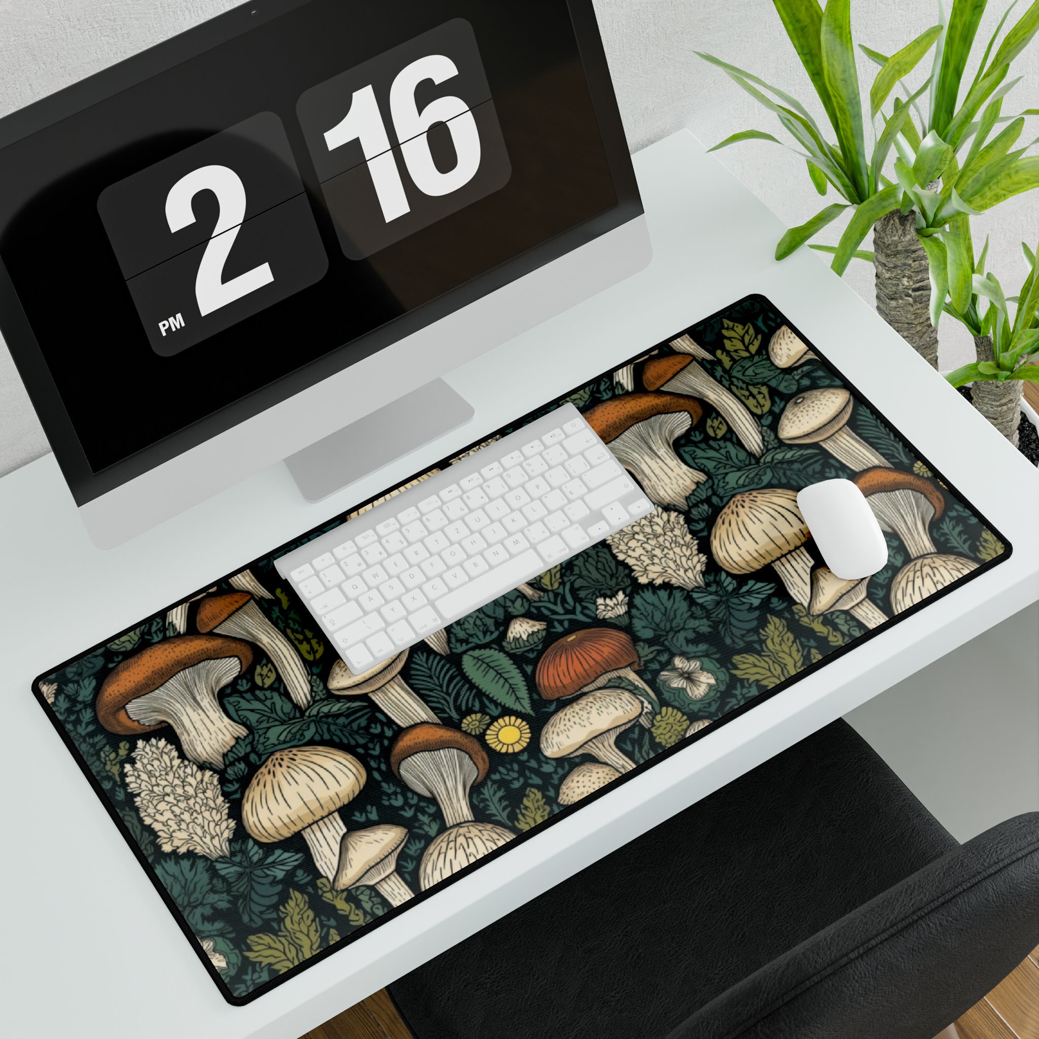 Mushroom Desk Mat, Cute Desk Mat, Cottagecore Mushroom Desk Mat, Desk ...