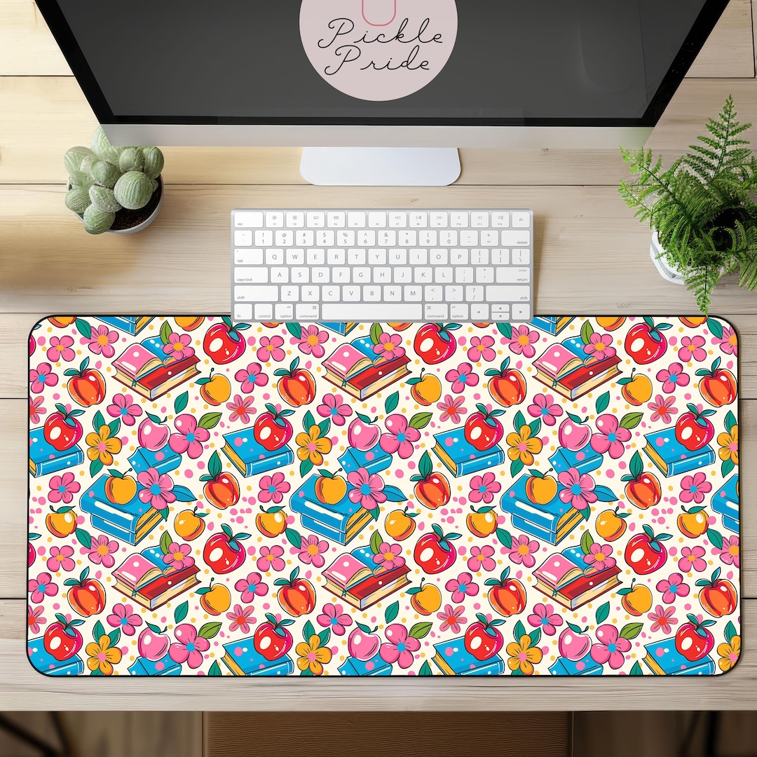 Cute Desk Mat, Teacher Desk Mat, Books Desk Mat School Supplies Teacher ...