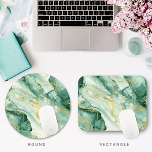 Green Desk Mat, Green Marble Desk Mat, Nature Green Desk Mat, Sage ...