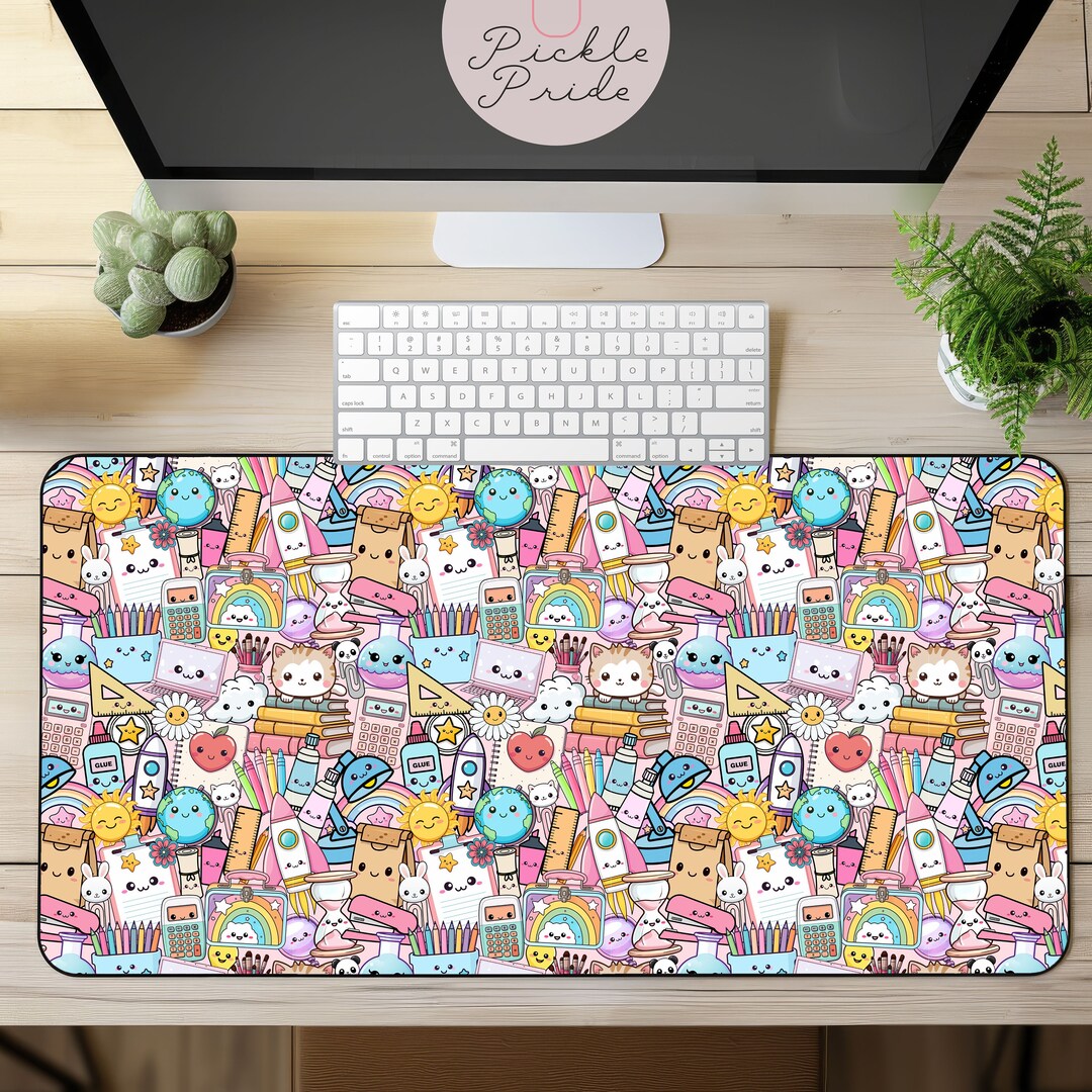 Cute Desk Mat, Teacher Desk Mat, Kawaii Teacher Desk Mat, Kawaii School ...