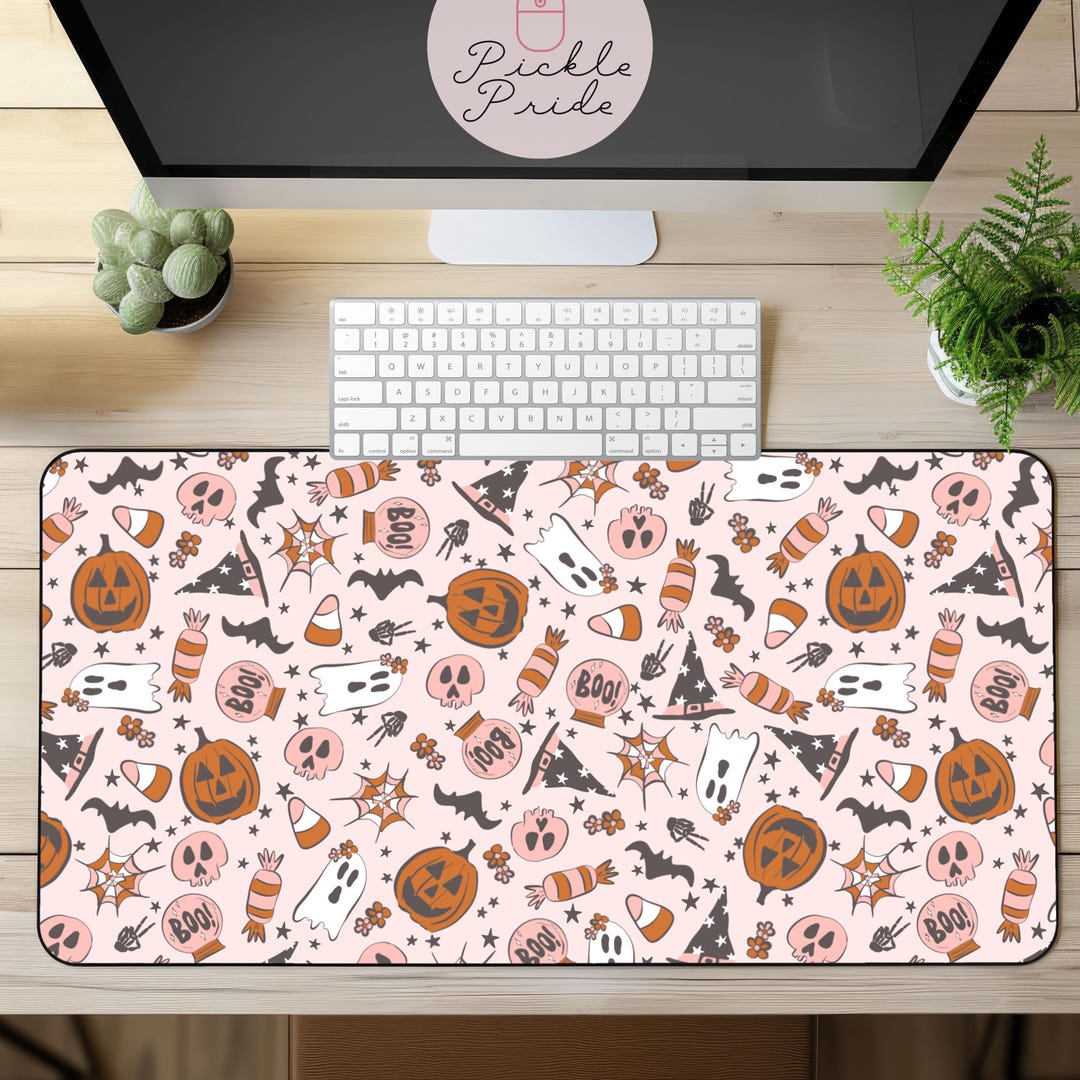 Cute Desk Mat, Halloween Desk Mat, Spooky Halloween Desk Mat, Fall ...