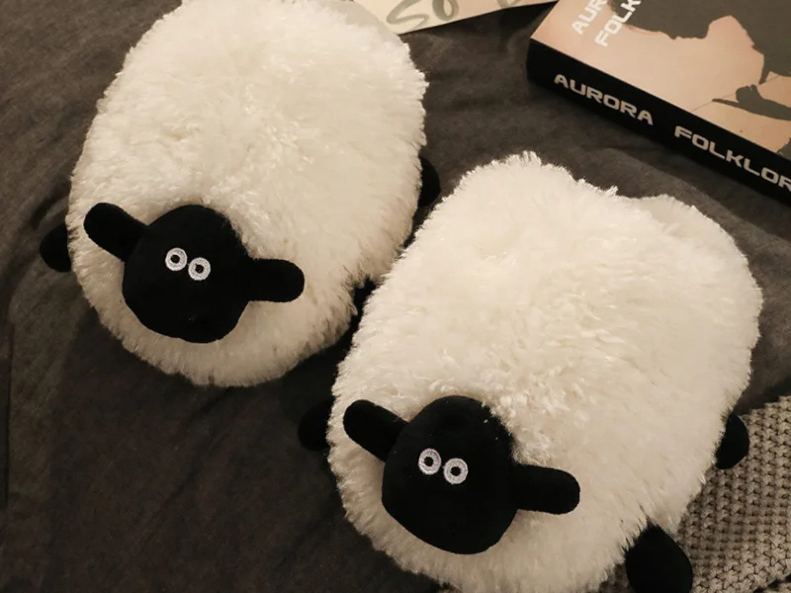 Fluffy White Sheep Fun House Slippers Cozy and Playful Indoor Footwear ...