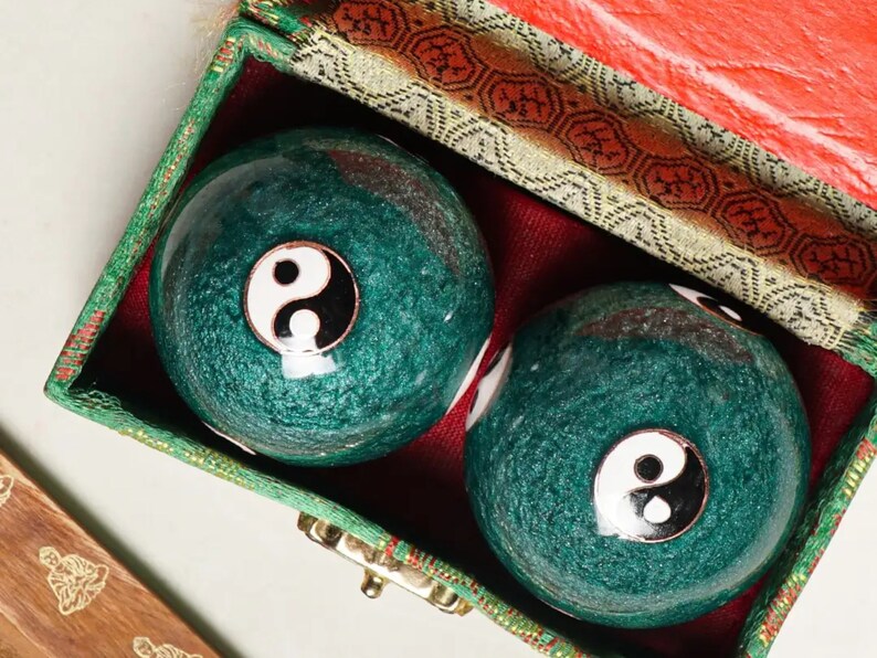 Yin Yang-themed Green Zen Meditation Baoding Balls Harmony in Your ...