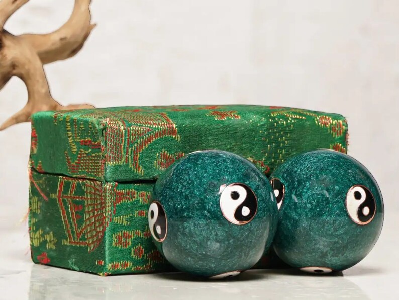 Yin Yang-themed Green Zen Meditation Baoding Balls Harmony in Your ...