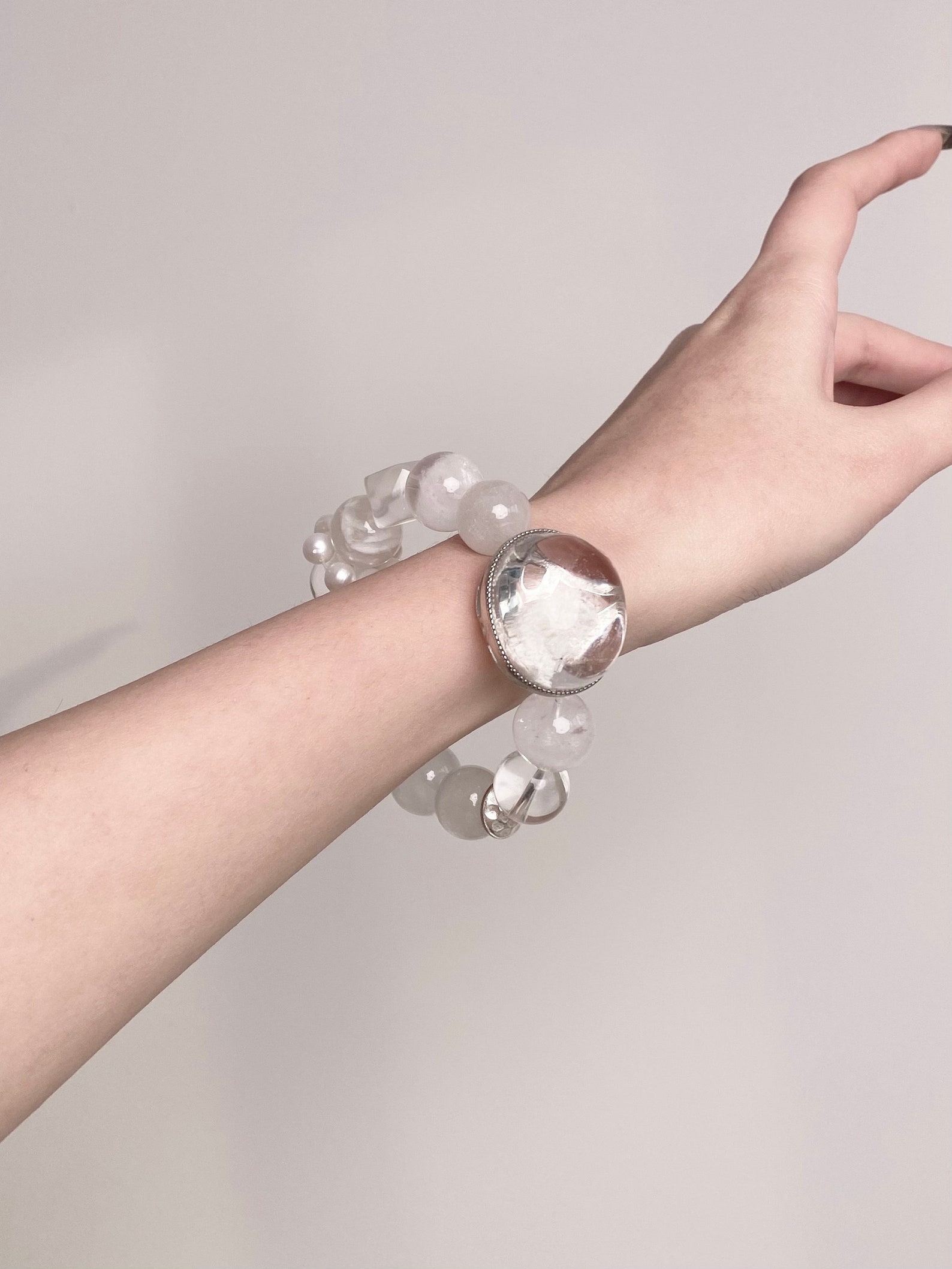 Clear Quartz and Rabbit Hair Quartz Crystal Bracelet Healing Energy - Etsy