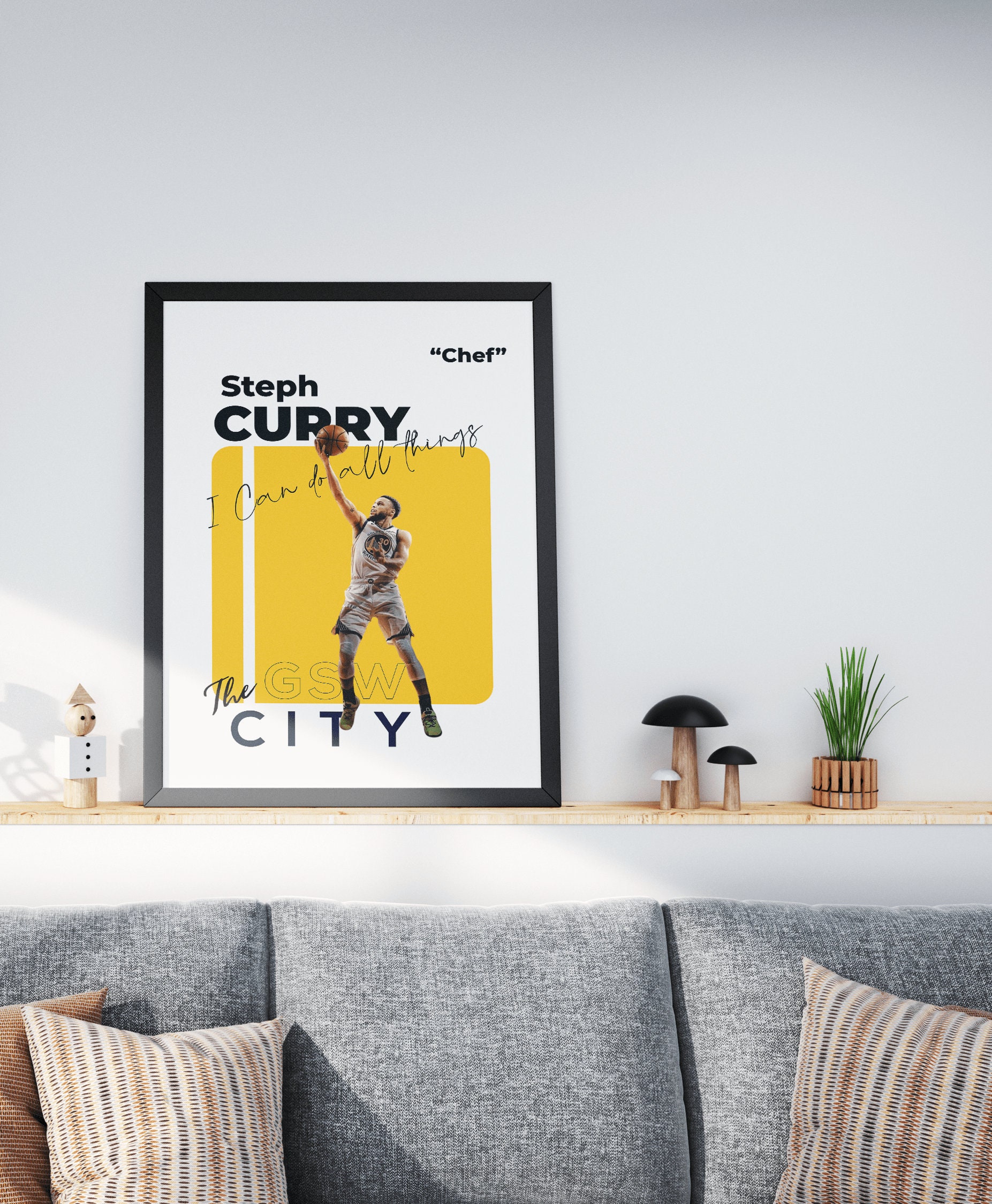 Steph Curry Poster, Golden State Warriors, NBA Poster, Basketball Gift ...