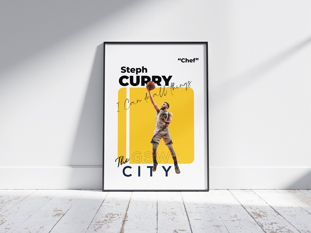 Steph Curry Poster, Golden State Warriors, NBA Poster, Basketball Gift ...