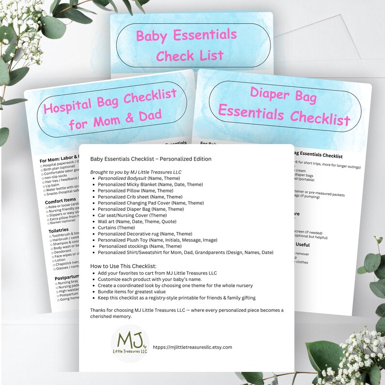 Baby Essentials Checklist – Hospital Bag List, Mom & Dad Packing Guide ...