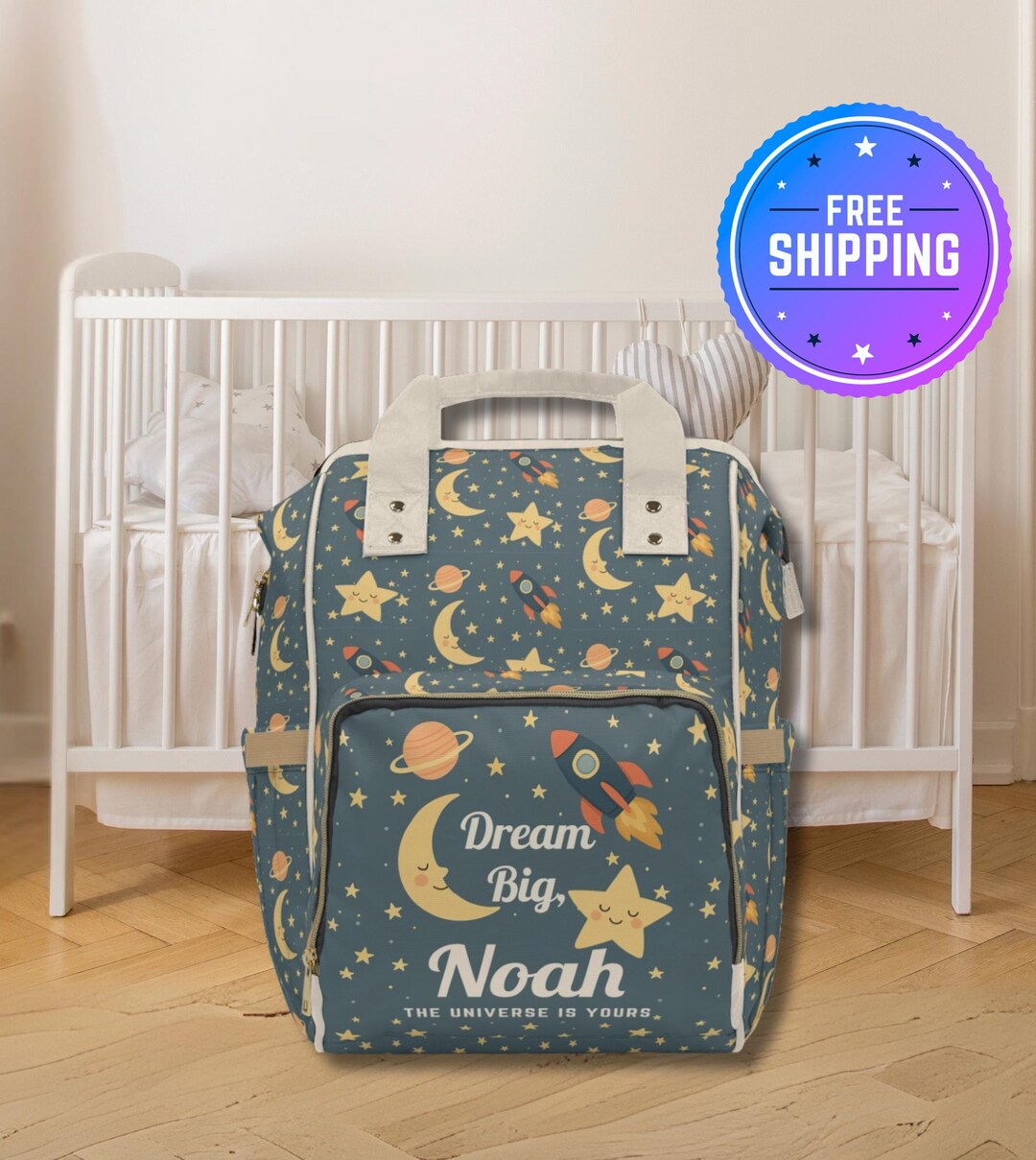 Personalized Space Diaper Bag With Name Galaxy Baby Tote for Moms ...