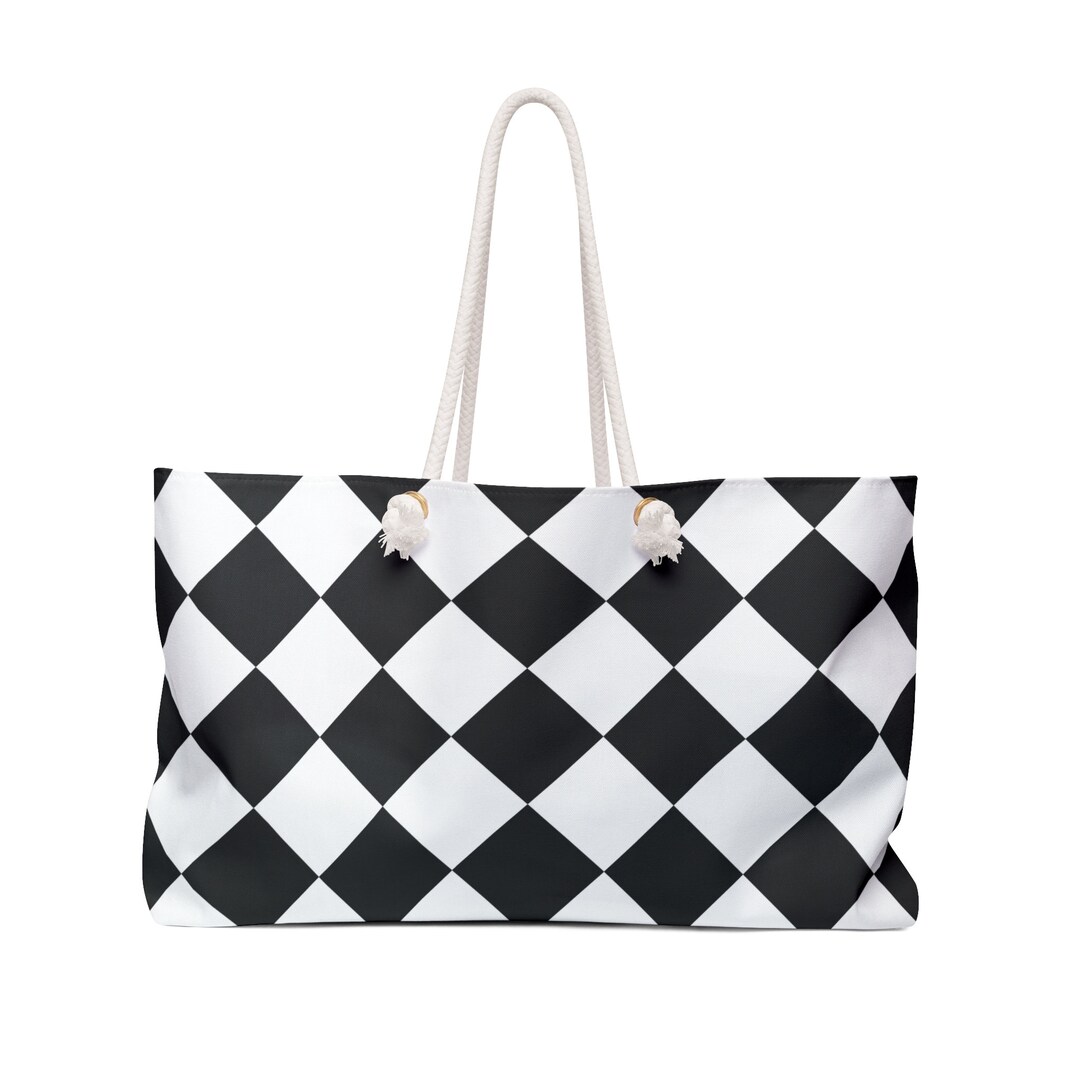 Black and White Checkered Tote Bag: Classic Pattern for Trendy Look ...