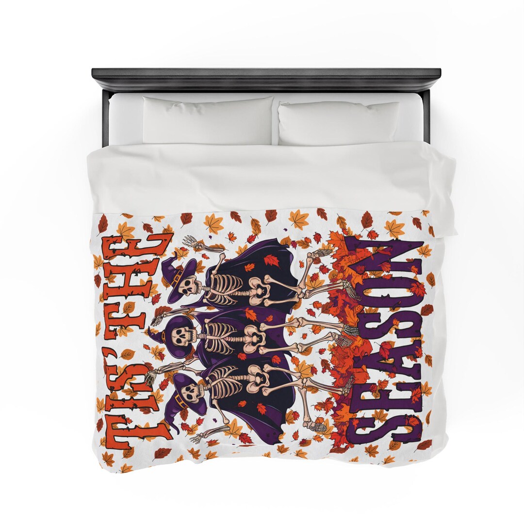 Halloween Blanket, Skeleton Throw, Spooky Blanket, Skeleton Decor ...
