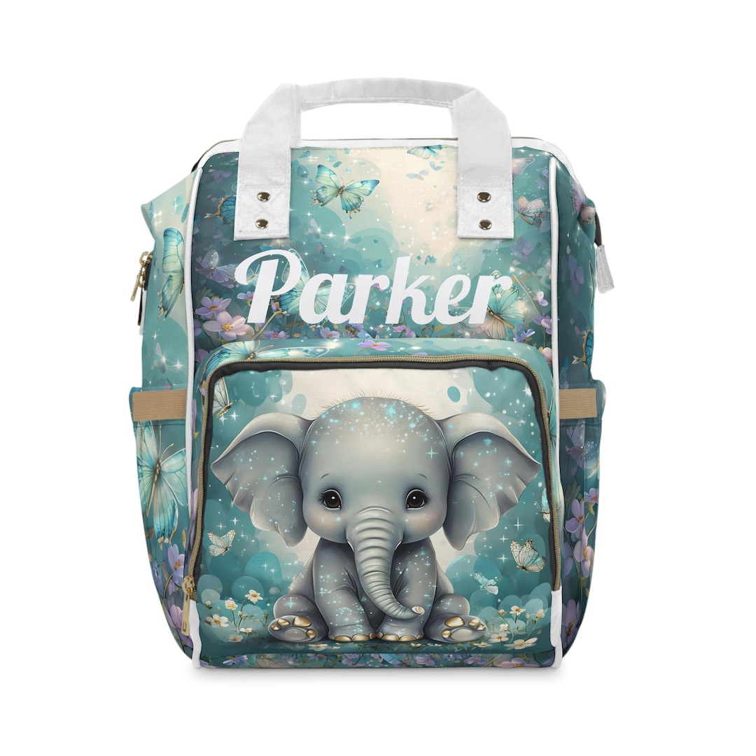 Personalized Elephant Diaper Bag, Custom Name Baby Bag With Sweet ...