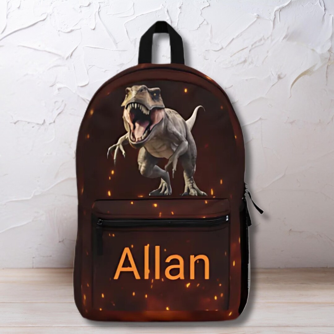 Personalized Cute T-rex Backpack, Adorably Fierce Custom Bag for Kids ...