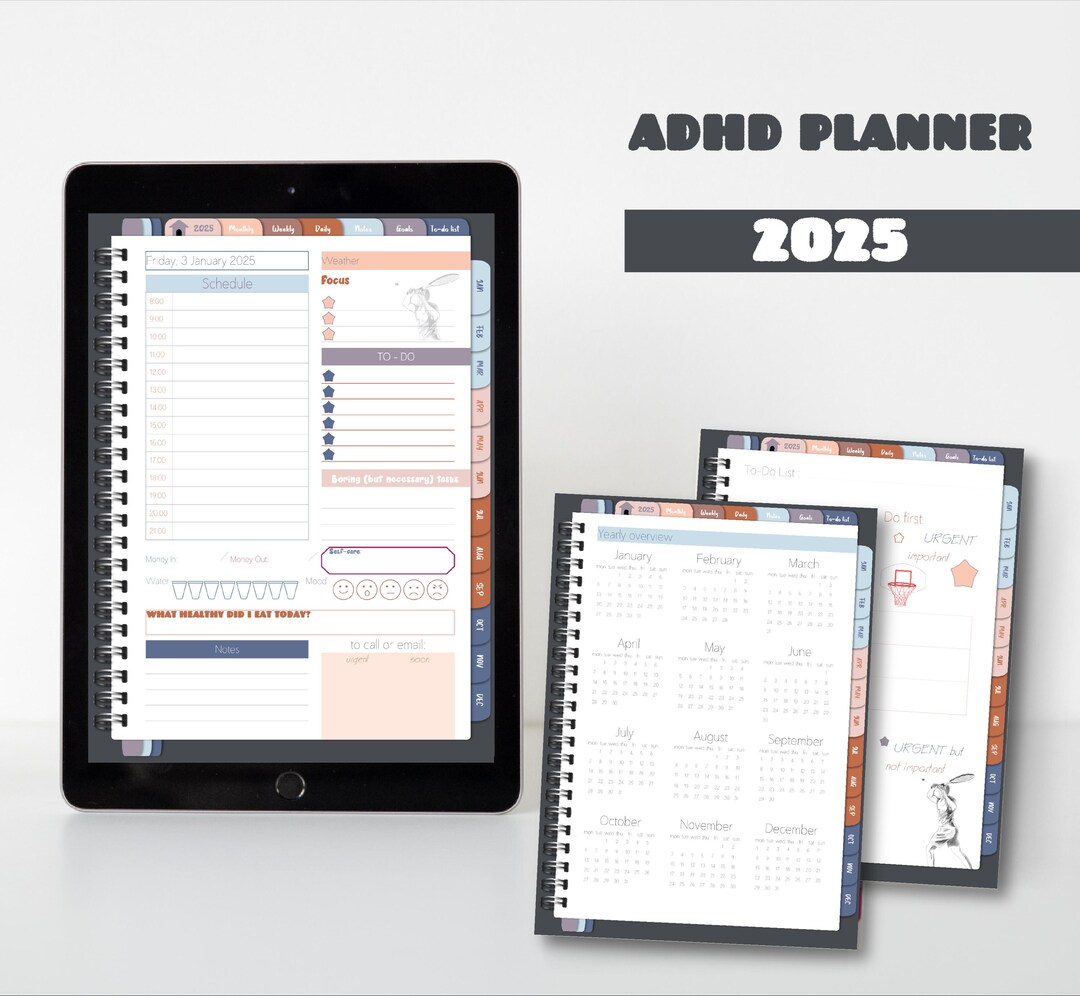 ADHD Planner for Kids 2025 Digital Planner Hyperlink Pages Digital ...