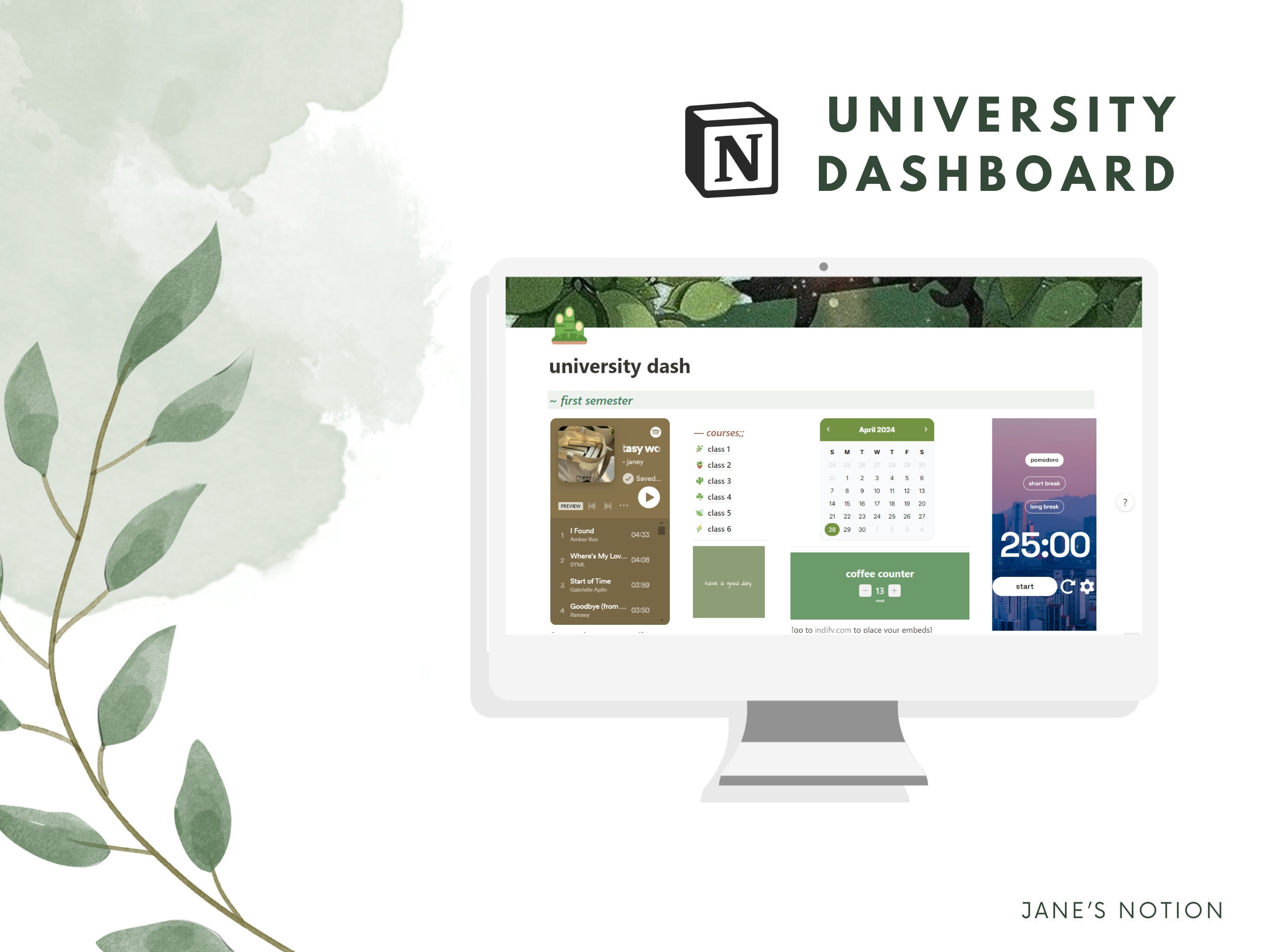 Notion Template University Dashboard - Etsy