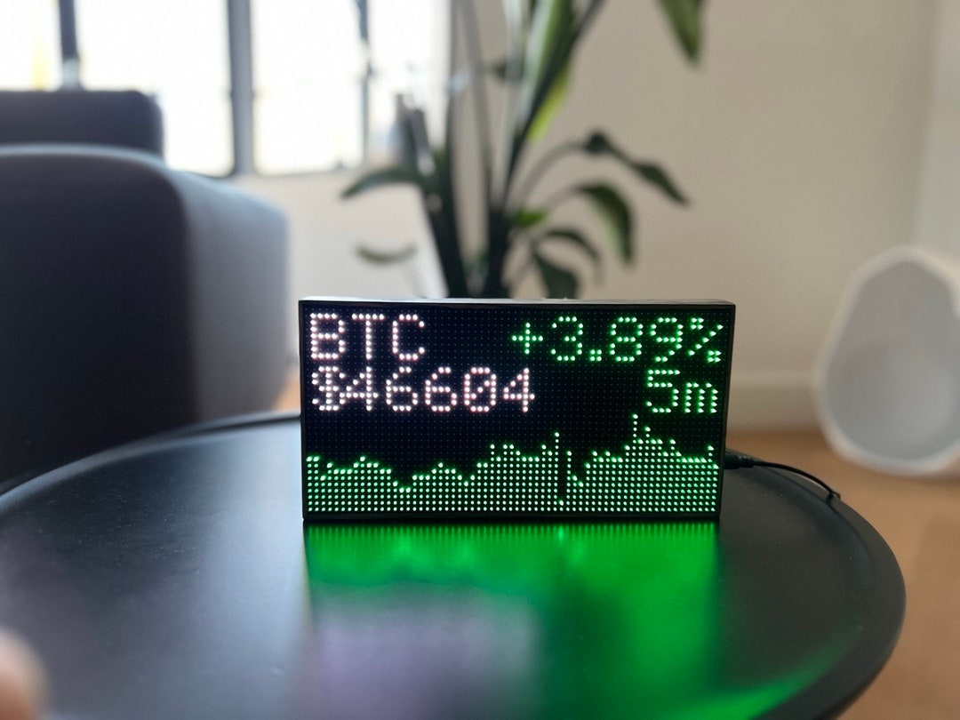 Handcrafted Oak Crypto Ticker: LED Cryptocurrency Display - Etsy