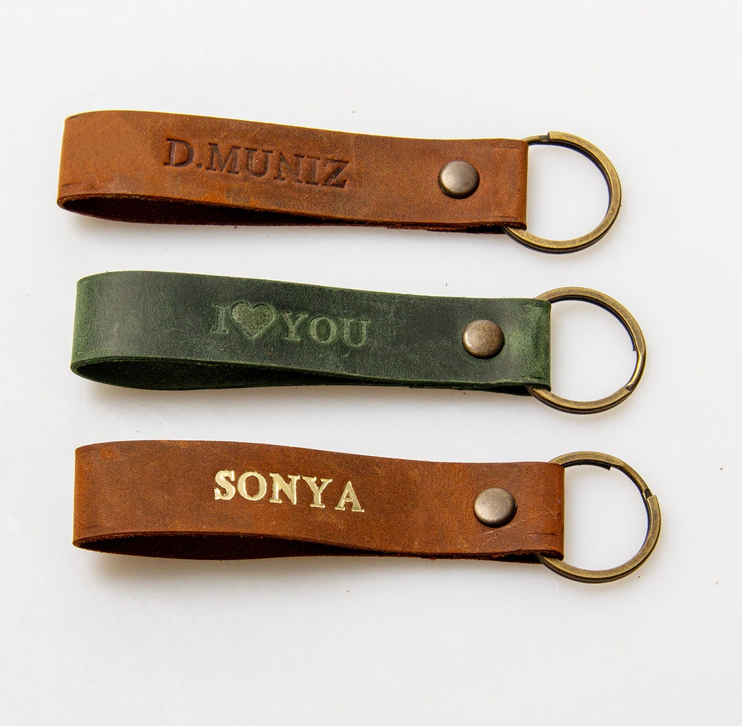 Custom Leather Keychain Design, Customized and Personalized Leather ...