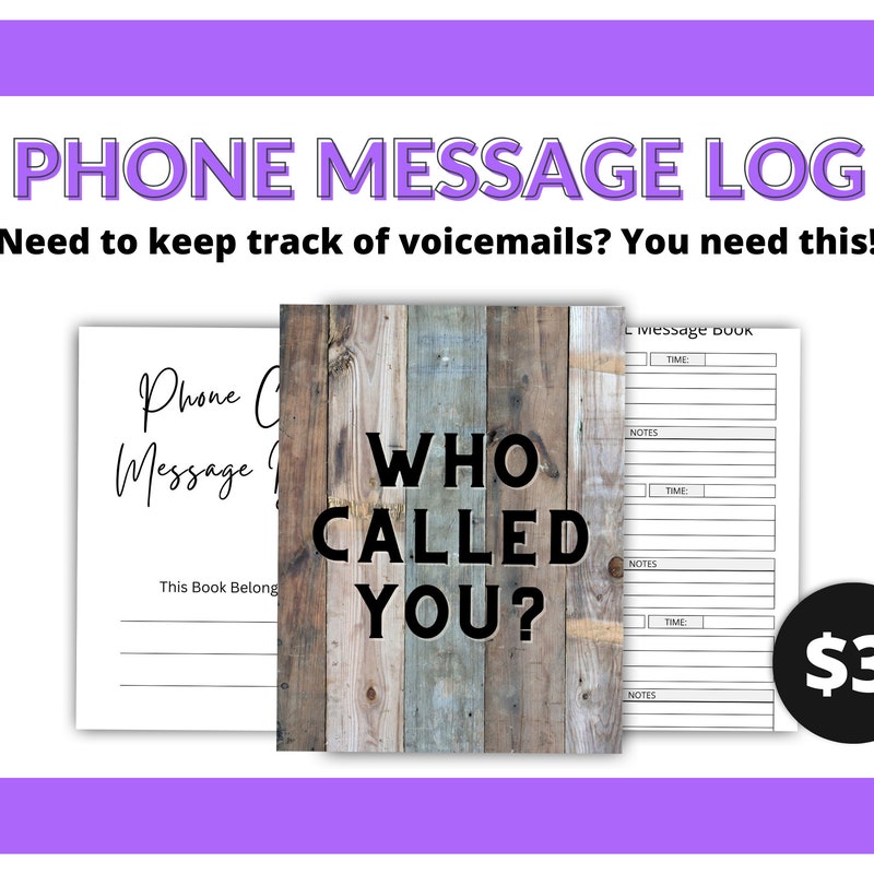 Voicemail Log Book - Etsy