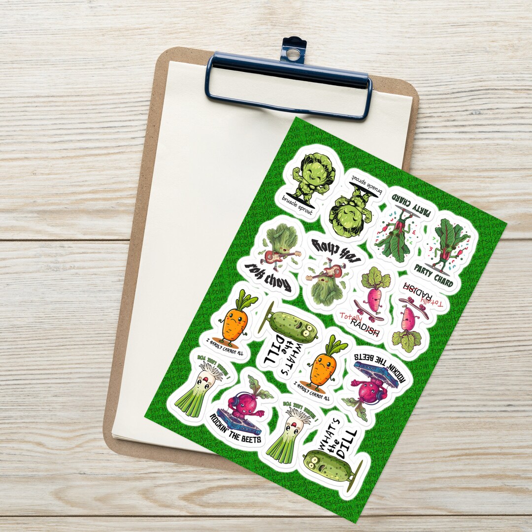 Veggie Play Series 1+2 Sticker Sheet - 2 of Each, 16 Stickers Total - Etsy