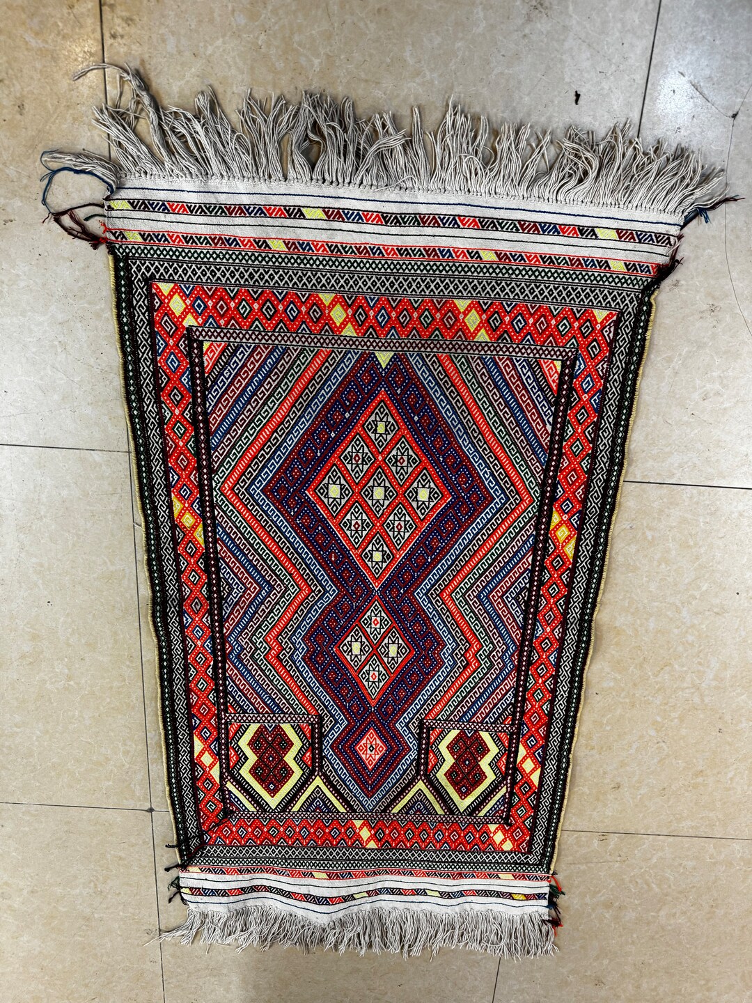 Handmade Vintage Afghan Hazara Suzani Kilim Rug Size 3.8x2.1 - Etsy