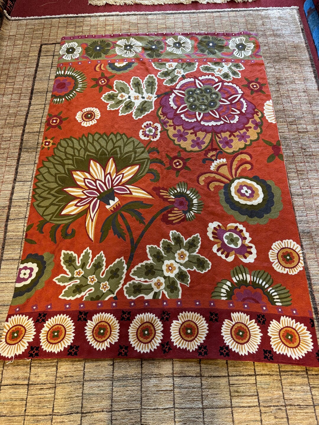 Handmade Needle Work Kashimiri Suzani Wall Hanging Sofa Cover Afghan ...