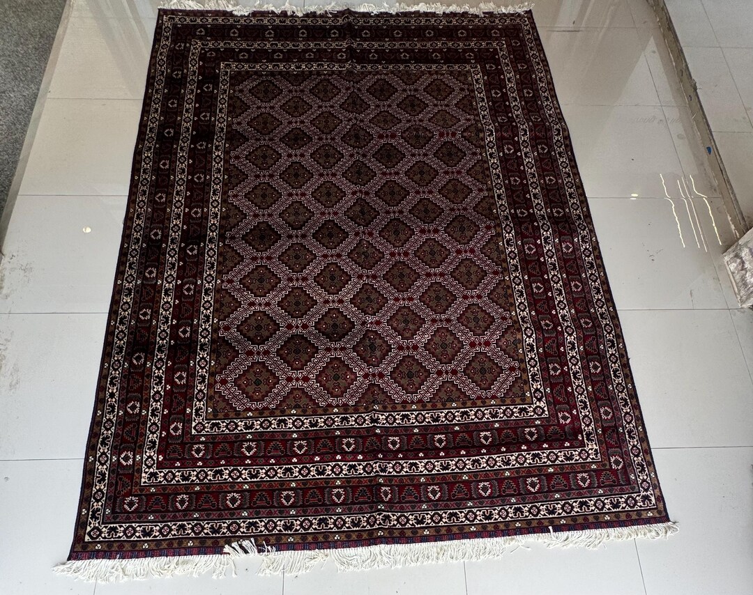 Handmade Afghan Hazara Large Yamud Rug Large Afghan Wool Carpet Size 9 ...