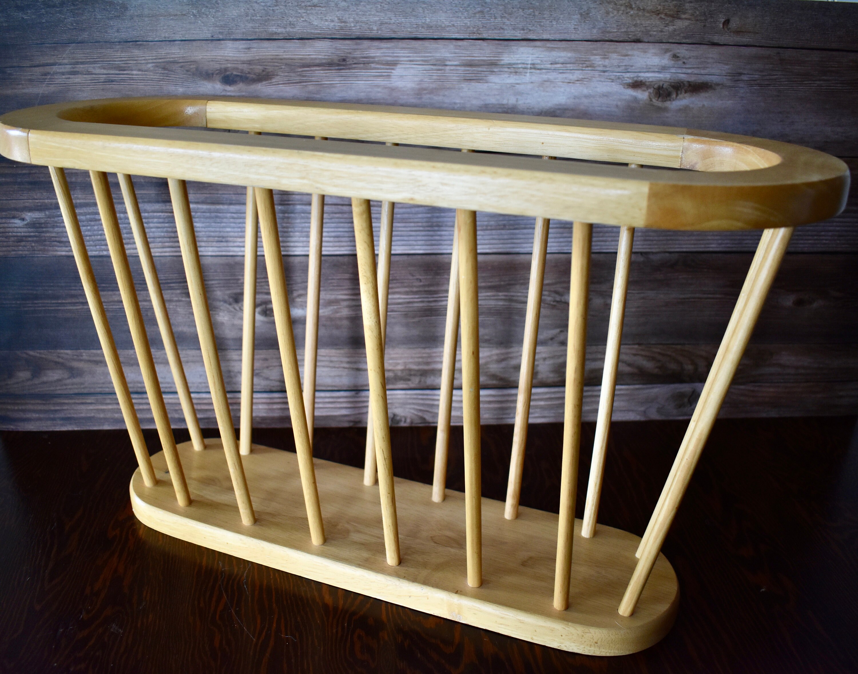 Vintage Mid-century Modern Magazine Rack Holder With Spindles - Etsy