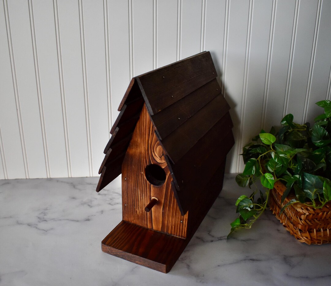 Vintage Handmade Wooden A-frame Style Birdhouse, Rustic Bird House - Etsy