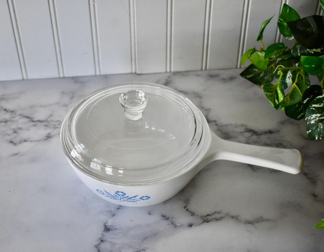Corning Ware Blue Cornflower P-81-B Sauce Pan With Glass Lid, Vintage ...