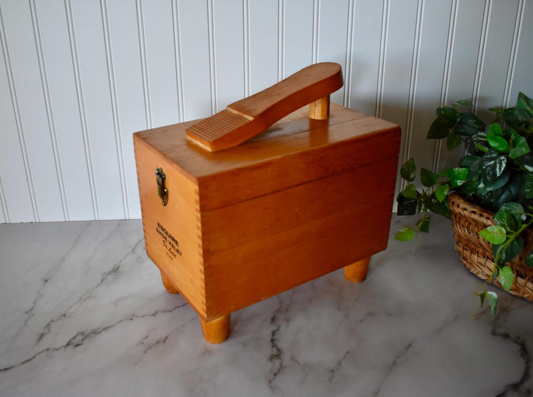 Vintage Light Wood Esquire Shoe Valet De Luxe With Box Joints, Shoe ...