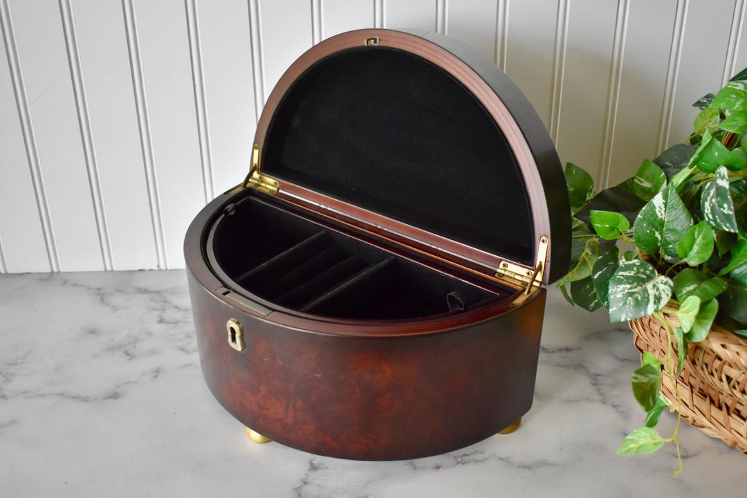 Vintage Bombay Company 2-tier Half Circle Jewelry Box, Stacked Wooden ...