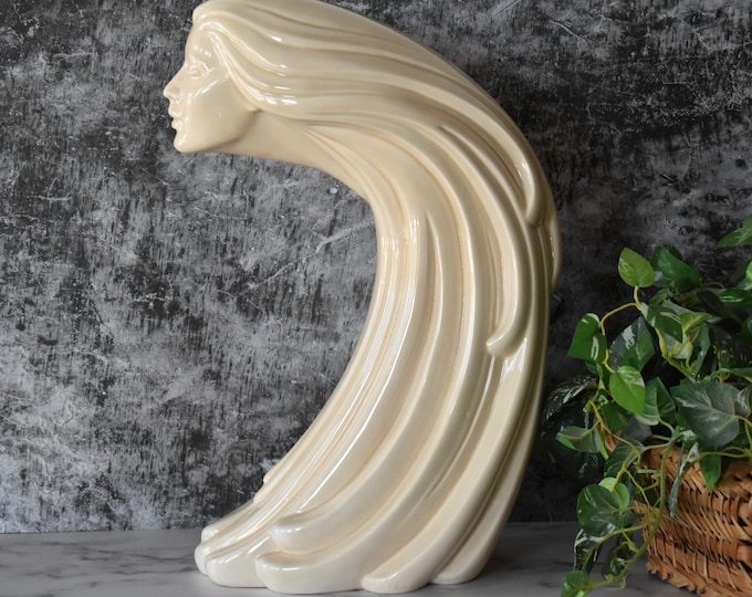 Vintage Ceramic Woman of the Wind Sculpture, Wind Spirit Woman ...