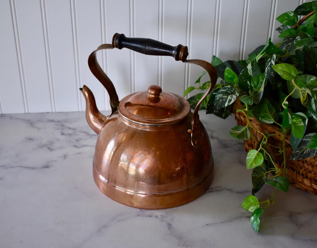 Vintage Large Douro B&M Copper Tea Kettle With Black Handle, Vintage ...